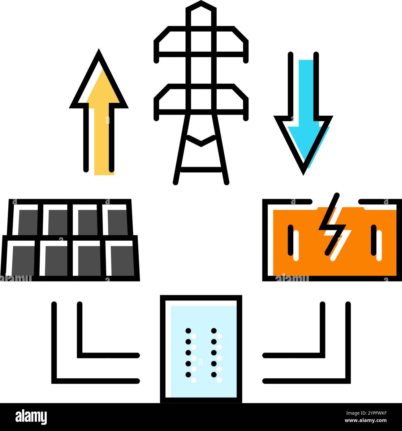 microgrids electric grid color icon vector illustration Stock Vector ...
