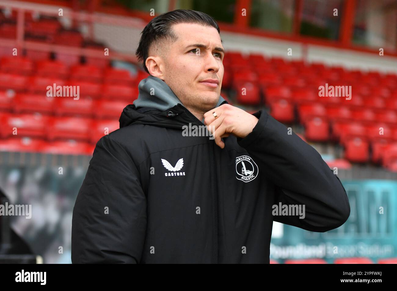 Walsall, England. 30th Nov 2024. Dan Potts before the Emirates FA Cup ...