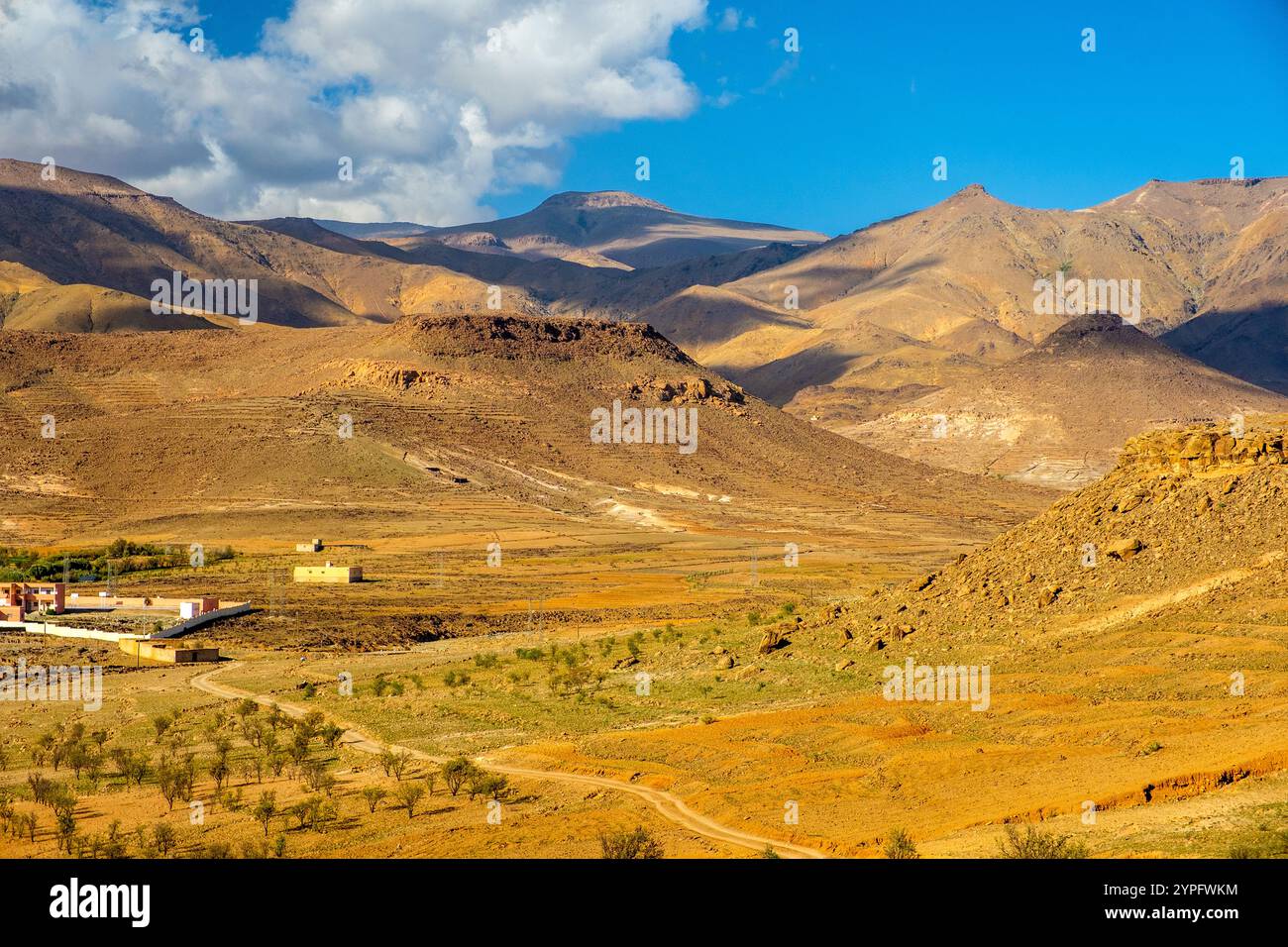Arid landscape of the anti atlas mountains in the Jebel Sirwa / Siroua ...