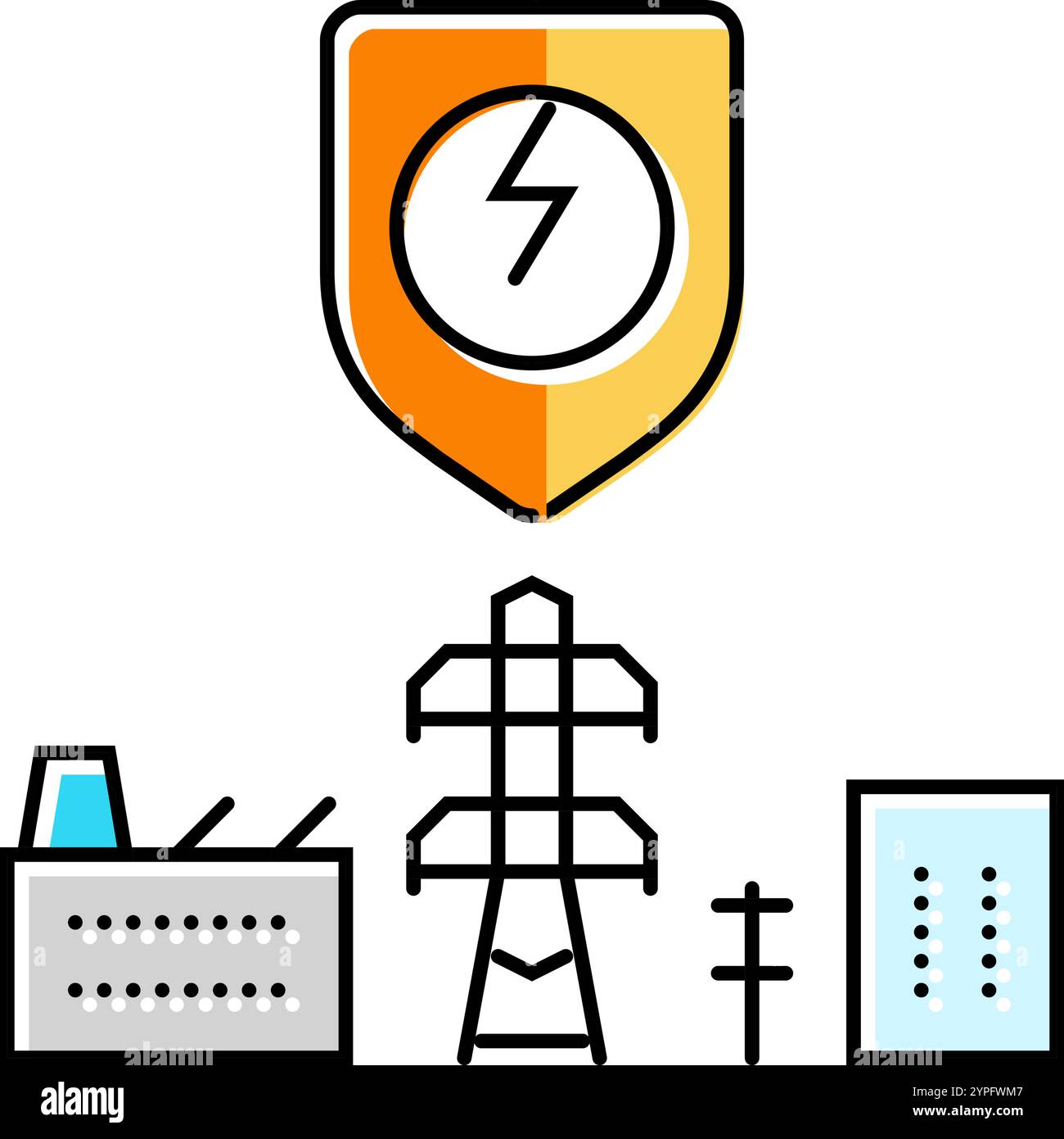 monitoring electric grid color icon vector illustration Stock Vector ...