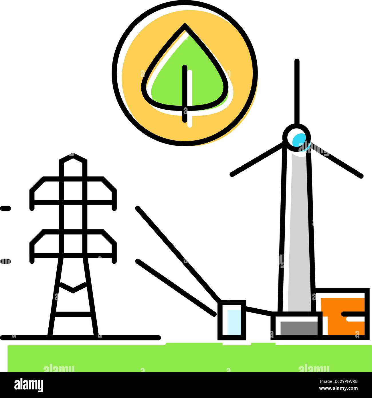 energy flow control electric grid color icon vector illustration Stock ...