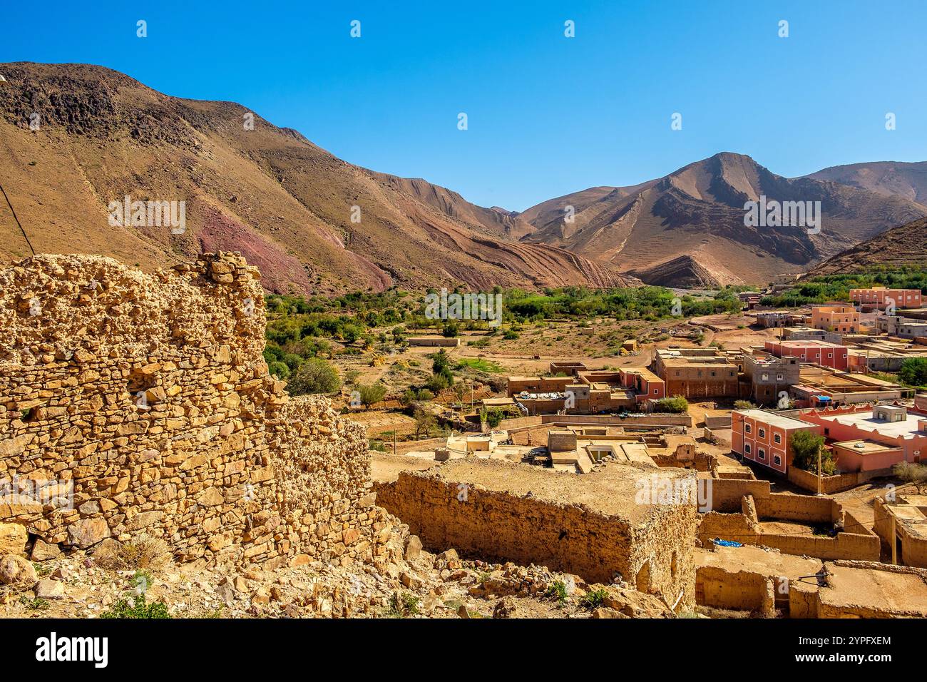 Berber village in the Jebel Sirwa area, (Jebel Siroua ) of the anti ...