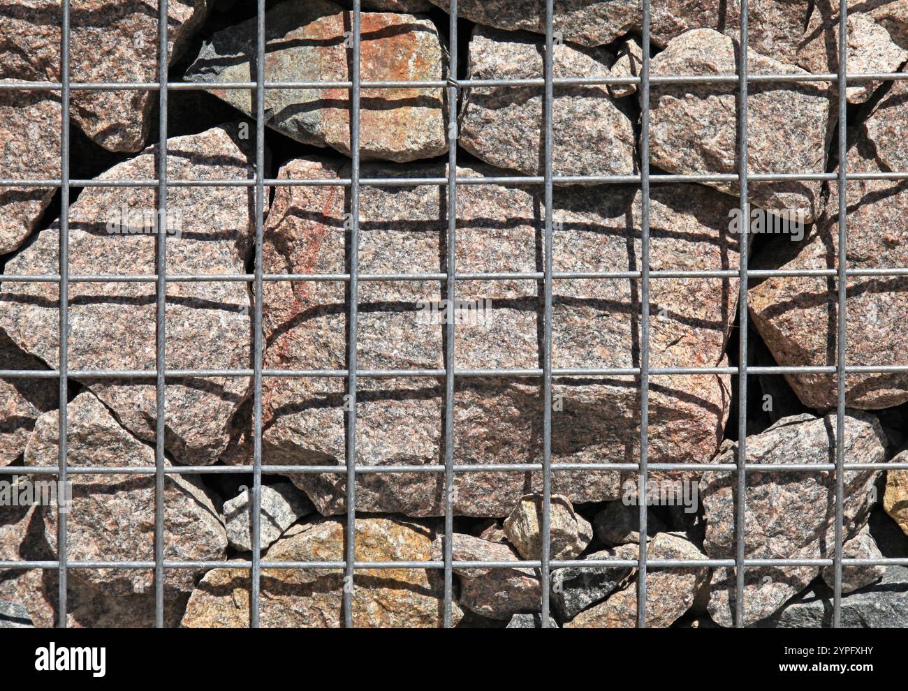 Gabion, texture, background. Gabion net and gabion construction design ...