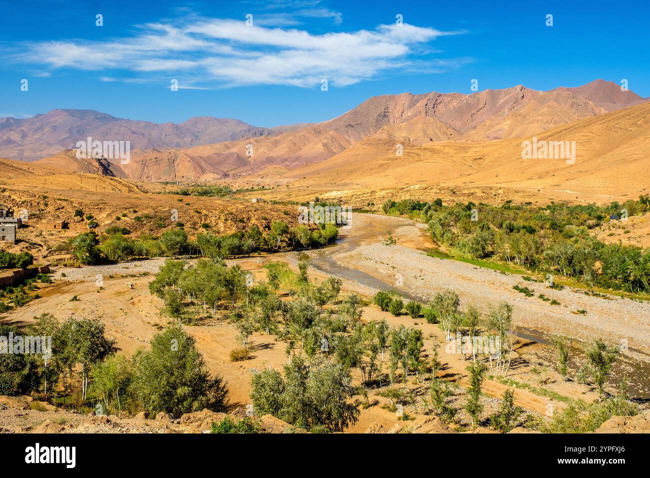 Fertile valley in the Jebel Sirwa area, (Jebel Siroua ) of the anti ...
