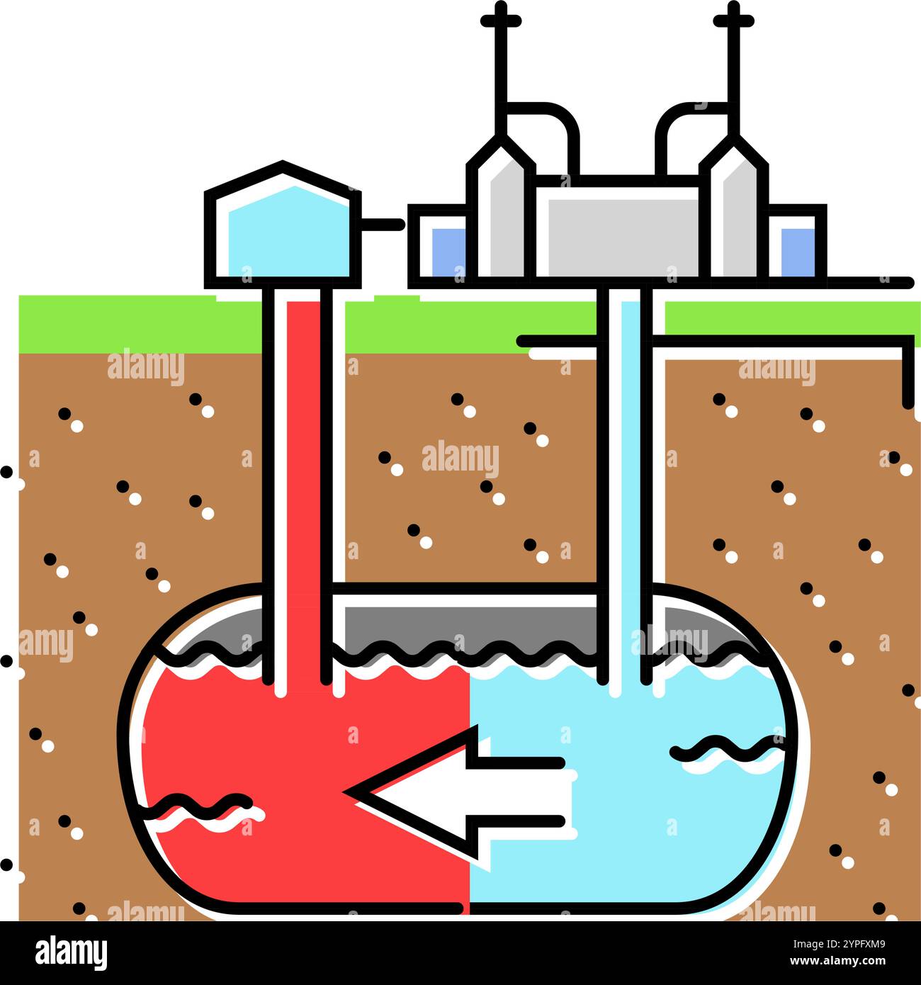reservoir geothermal energy color icon vector illustration Stock Vector ...