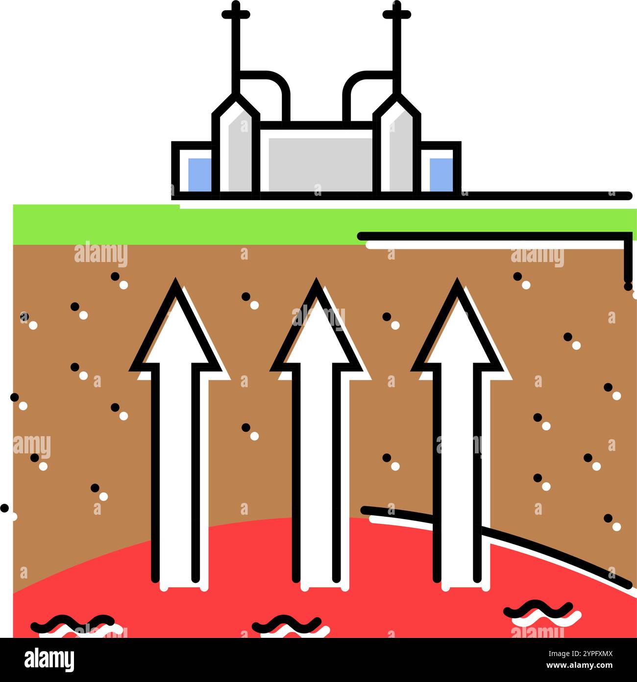 power geothermal energy color icon vector illustration Stock Vector ...