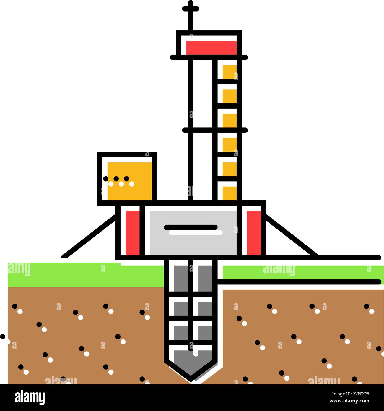 drilling geothermal energy color icon vector illustration Stock Vector ...