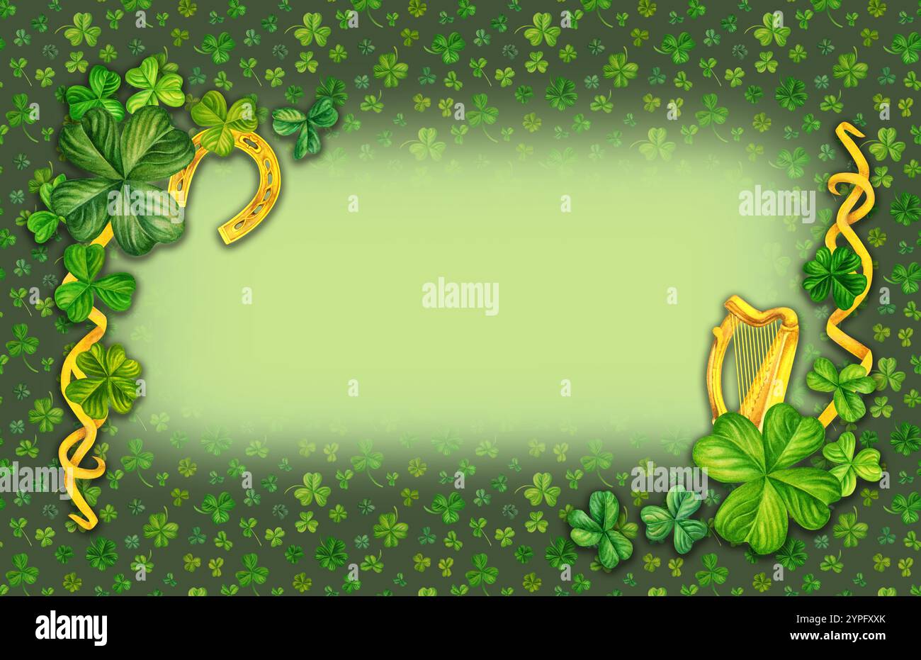 Green fantasy frame for messages, invitations on St. Patrick's Day ...