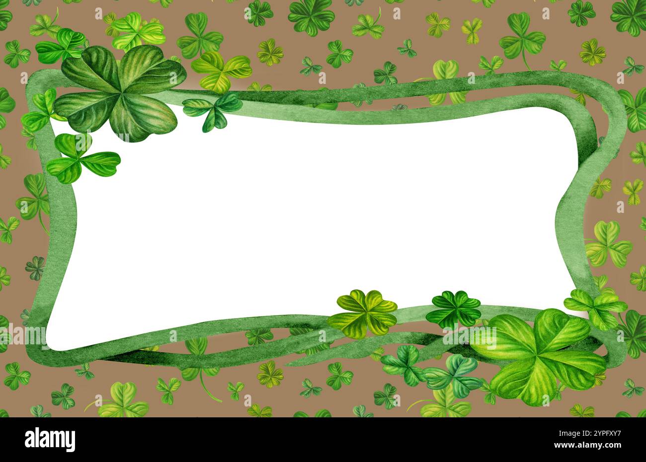Green fantasy frame for messages, invitations on St. Patrick's Day ...