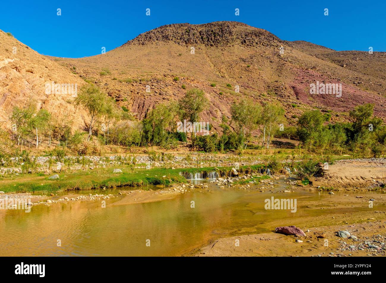 Fertile valley in the Jebel Sirwa area, (Jebel Siroua ) of the anti ...
