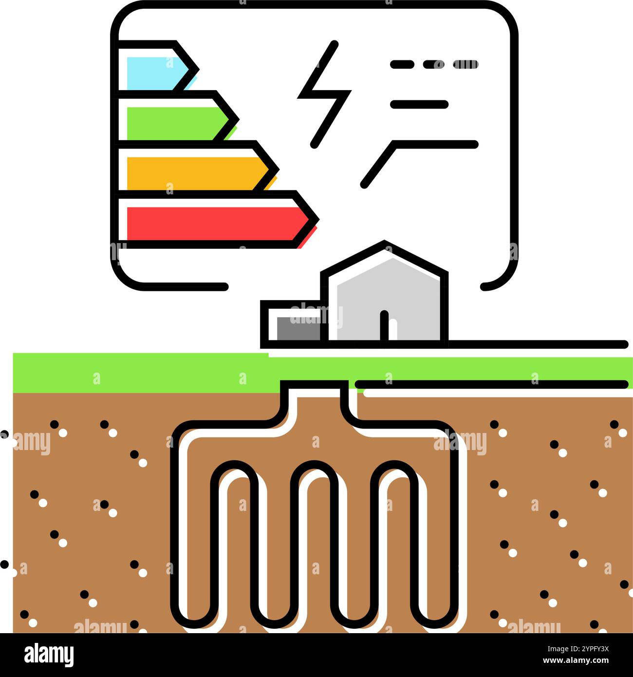 electricity geothermal energy color icon vector illustration Stock ...