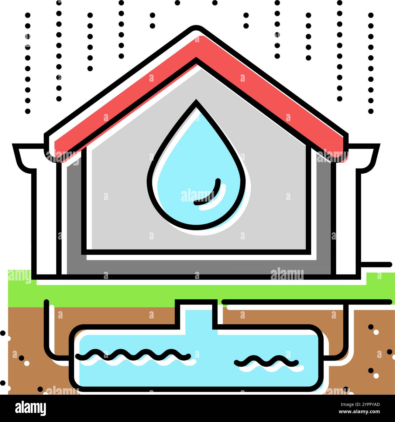 rainwater harvesting green building color icon vector illustration ... rainwater harvesting green building color icon vector illustration ...