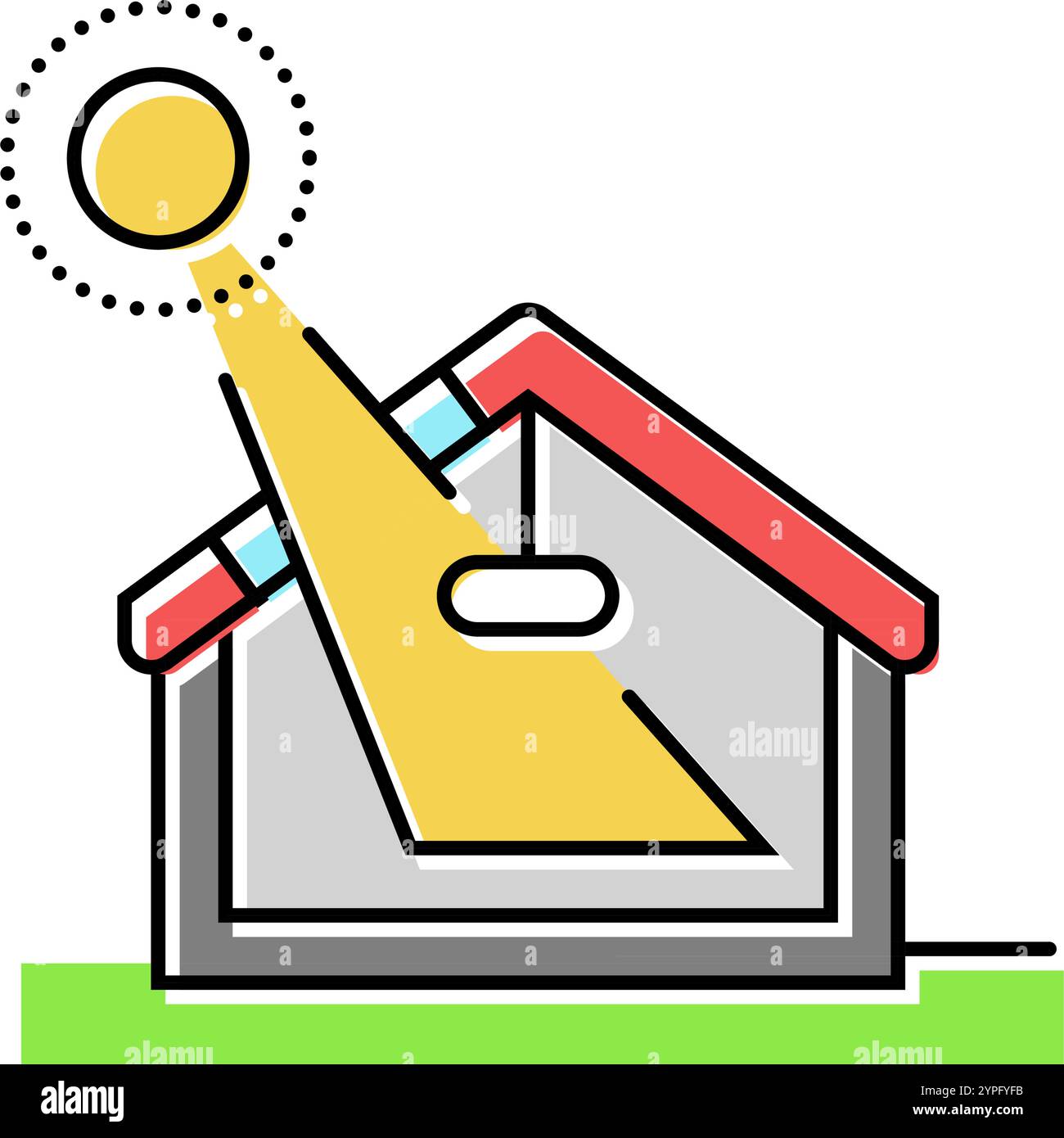 daylight harvesting green building color icon vector illustration Stock ...