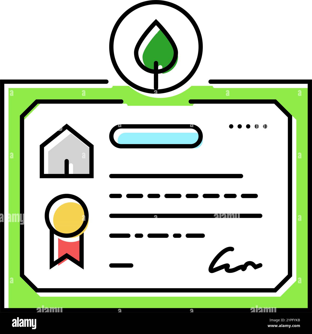 certification green building color icon vector illustration Stock ...
