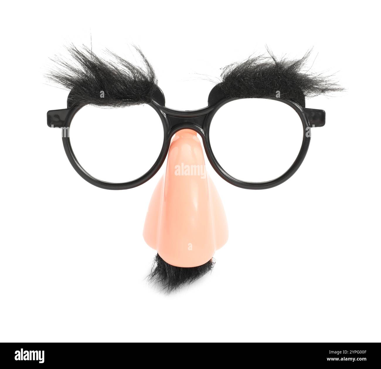 Funny mask with glasses, fake mustache and nose isolated on white Stock ...