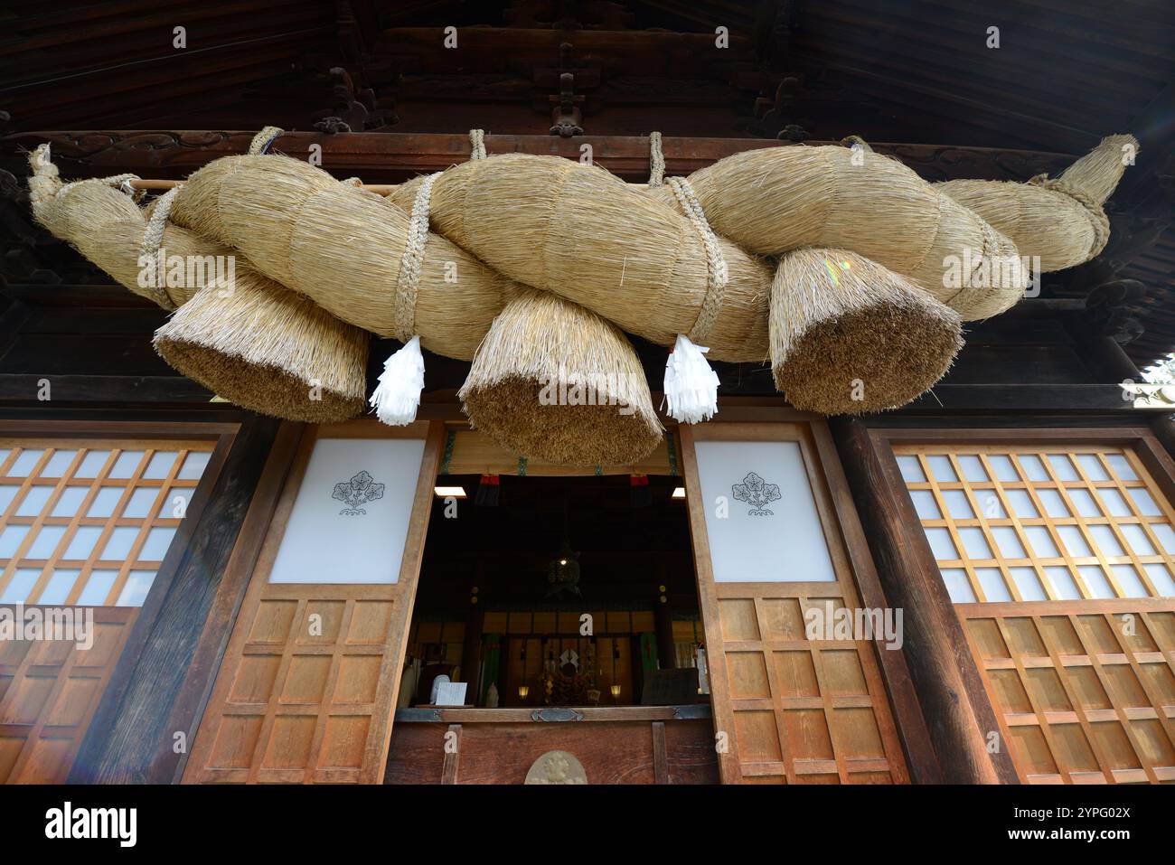 Suwa Taisha Shimosha Akimiya Shinto shrine near Suwa lake in Nagano ...