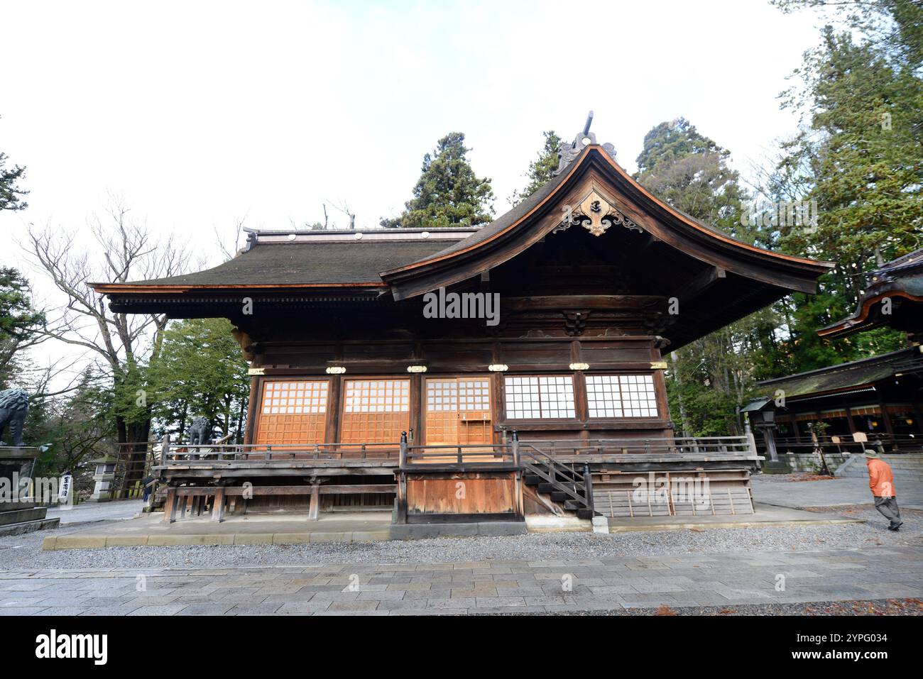 Suwa Taisha Shimosha Akimiya Shinto shrine near Suwa lake in Nagano ...