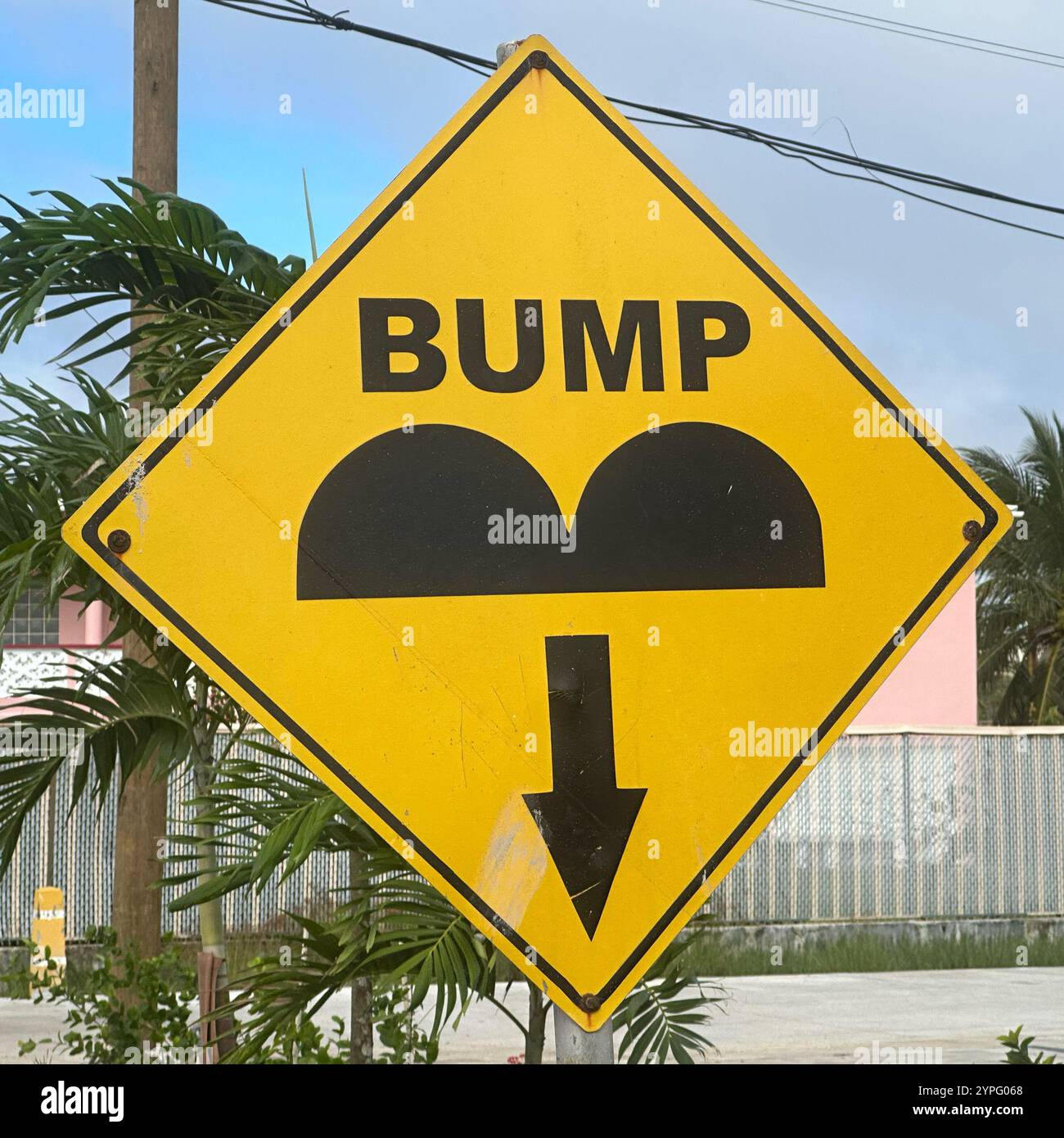 "BUMP" sign, Belize City, Belize, Central America Stock Photo - Alamy