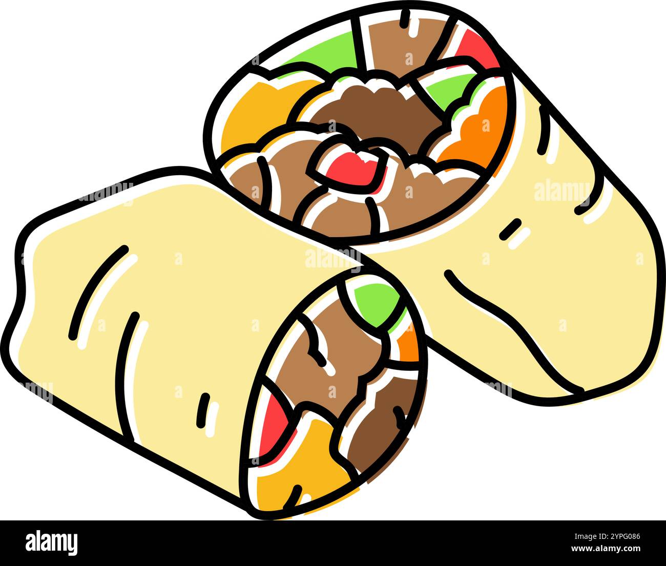 burritos mexican cuisine color icon vector illustration Stock Vector ...