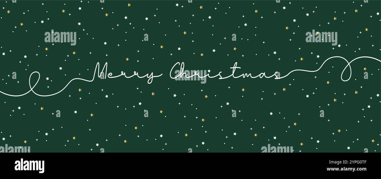 merry christmas banner with stars vector illustration Stock Vector ...