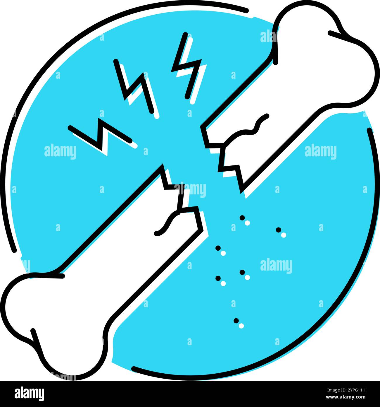 brittle bone osteoporosis bone color icon vector illustration Stock ...