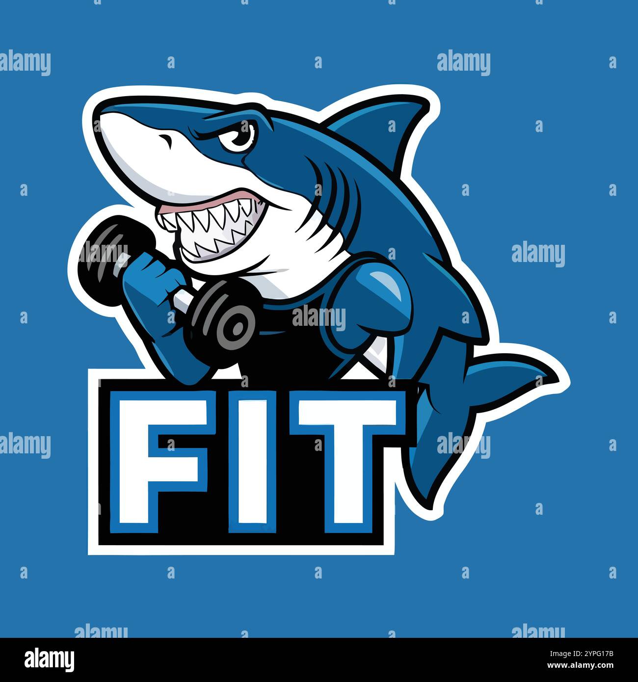 Shark fitness logo hi-res stock photography and images - Alamy