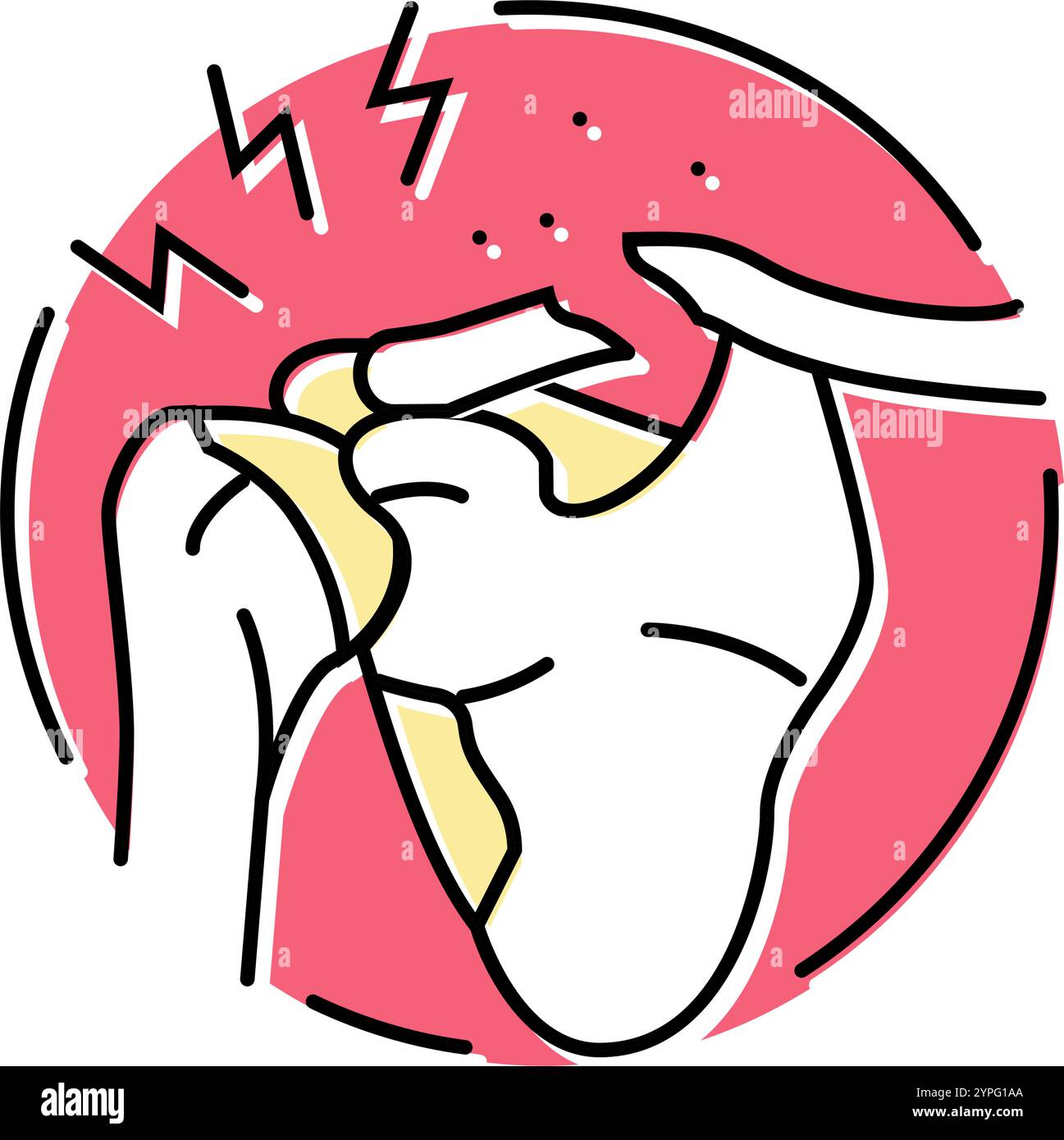 clavicle fracture osteoporosis bone color icon vector illustration ...