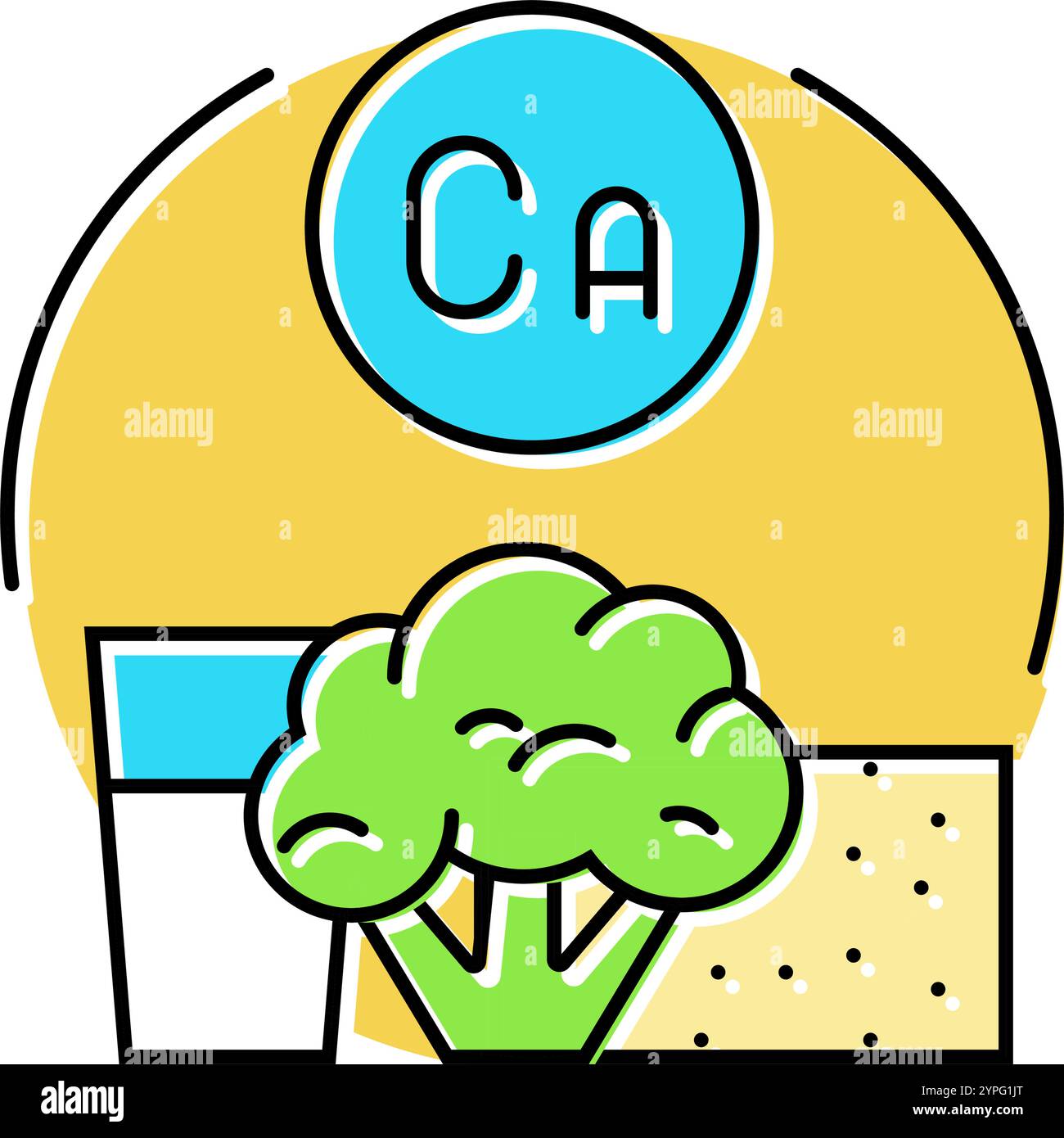 calcium rich food osteoporosis color icon vector illustration Stock ...