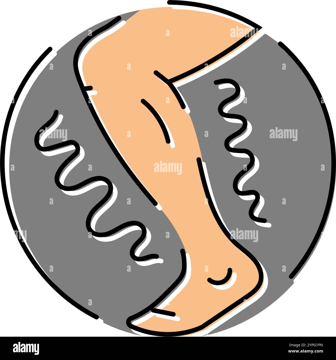 stooped posture osteoporosis symptom color icon vector illustration ...