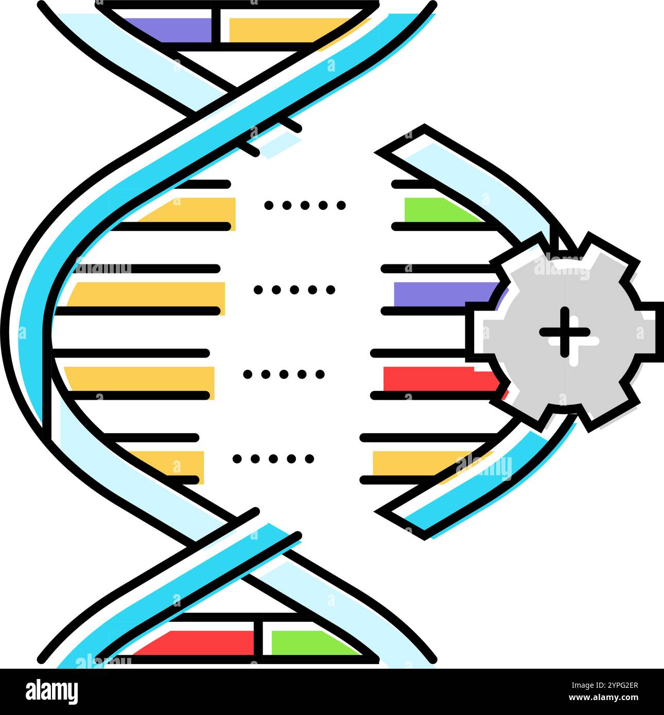 genetic modification cryptogenetics color icon vector illustration ...
