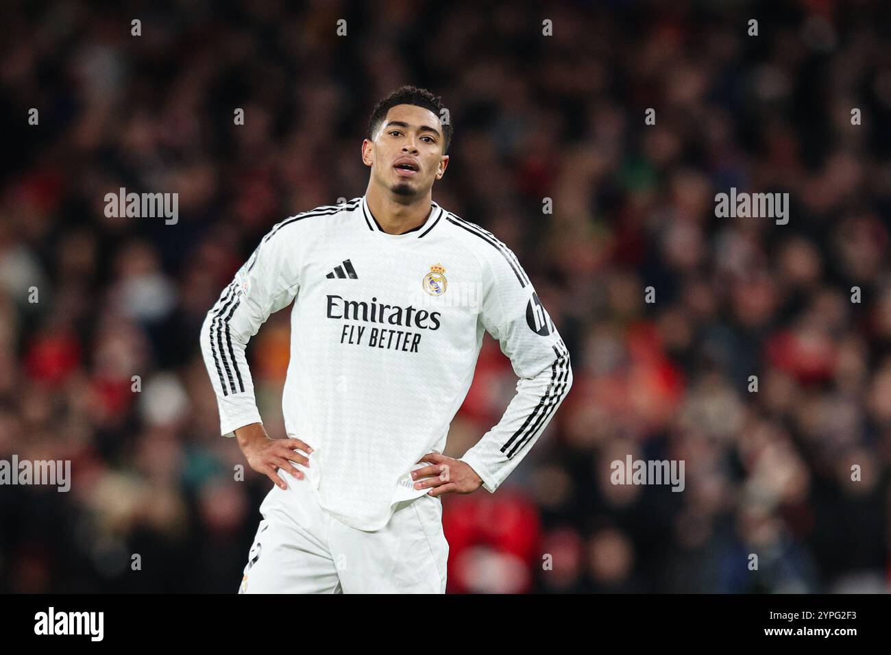 LIVERPOOL, UK - 27th Nov 2024: Jude Bellingham of Real Madrid looks on ...