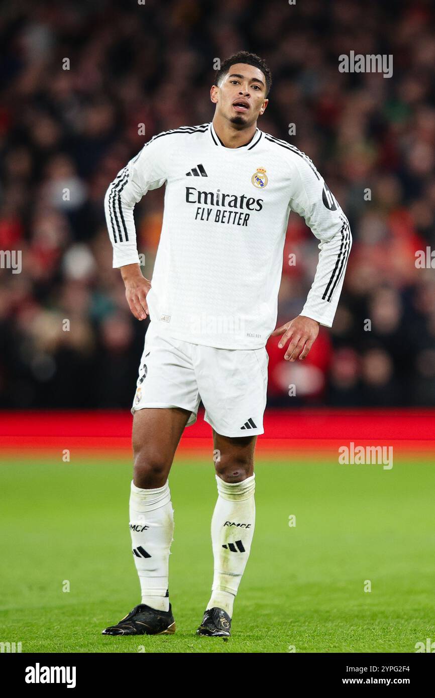 LIVERPOOL, UK - 27th Nov 2024: Jude Bellingham of Real Madrid looks on ...