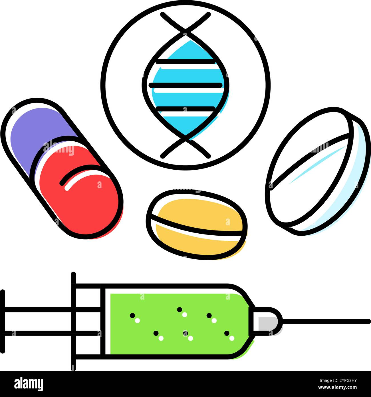 gene therapy cryptogenetics color icon vector illustration Stock Vector ...