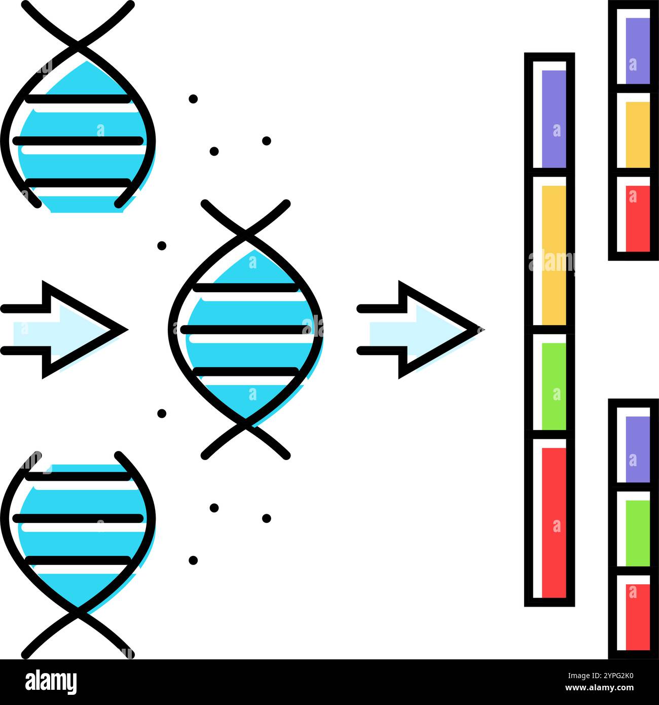 gene splicing cryptogenetics color icon vector illustration Stock ...