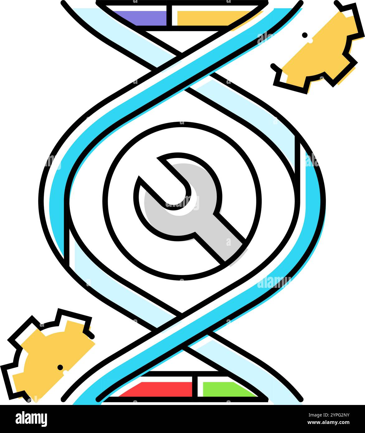 genetic engineering cryptogenetics color icon vector illustration Stock ...