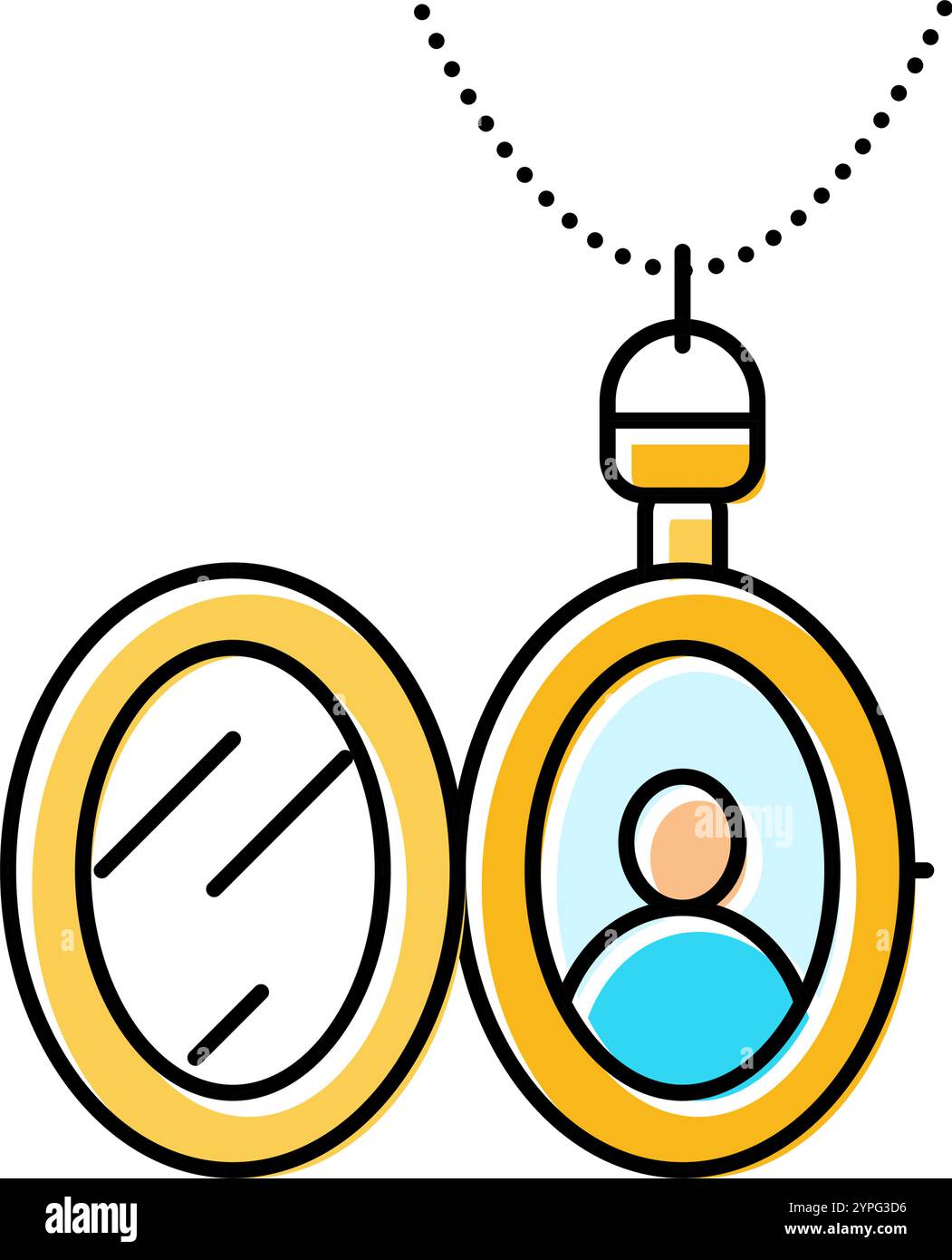 locket jewelry fashion color icon vector illustration Stock Vector ...