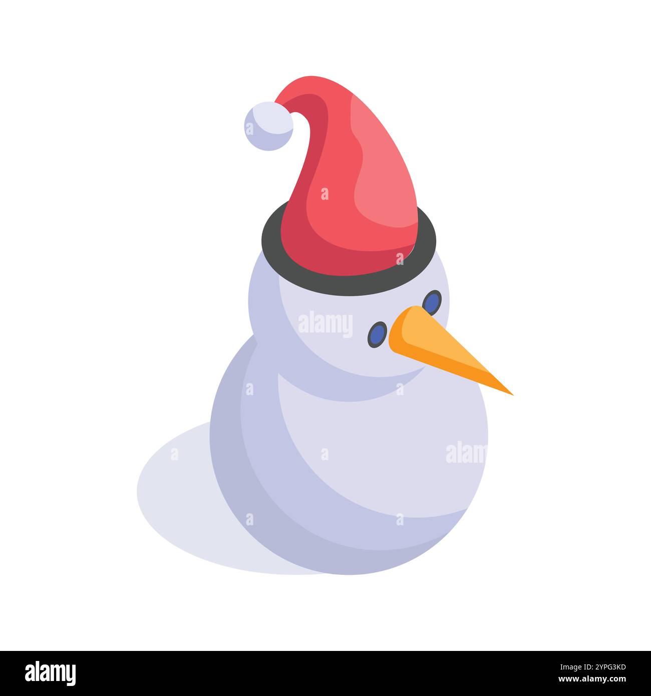 Cute snowman wearing a Santa hat, a fun winter craft, isometric icon ...