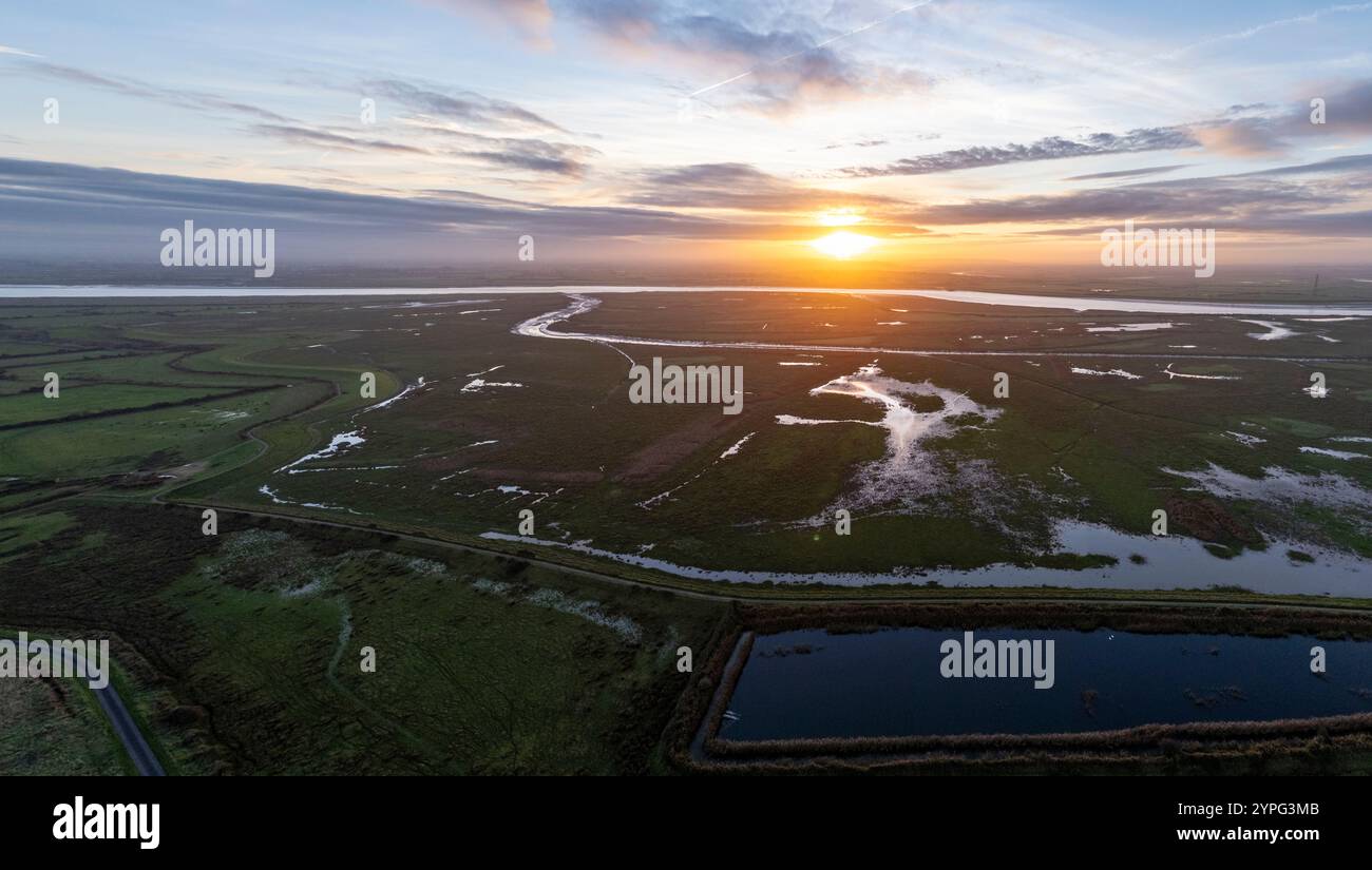 River Parrett and Steart Marshes, Somerset UK Stock Photo - Alamy