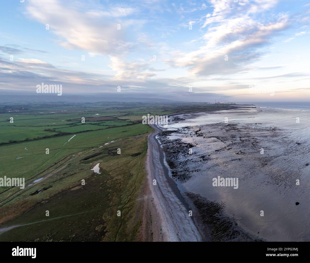 Bridgewater Bay and the Hinkley Point C nuclear power station ...