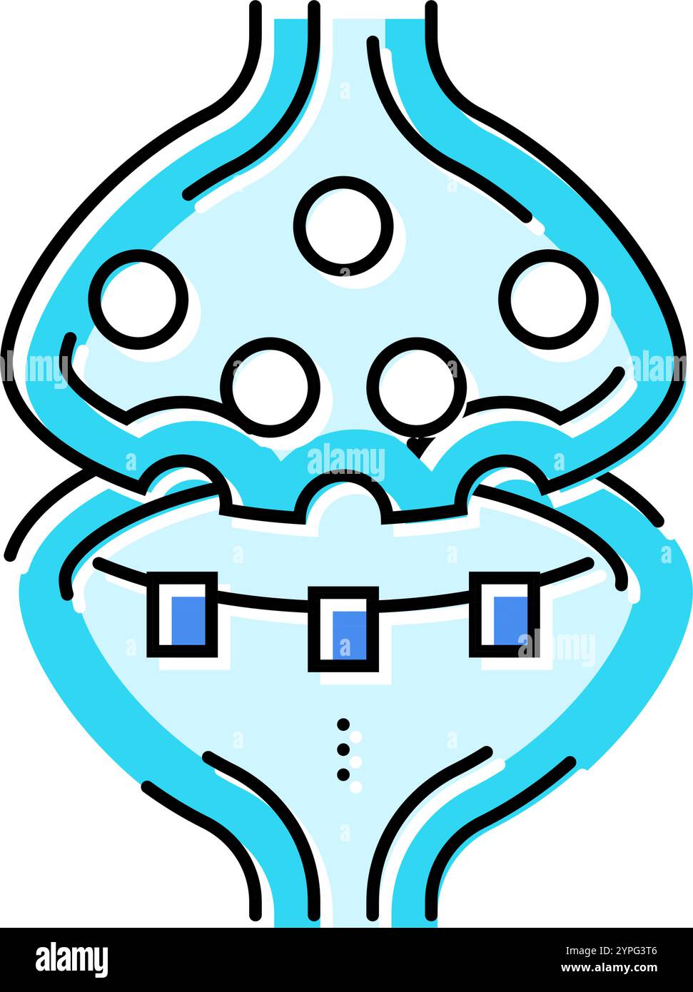 synaptic transmission neuroscience neurology color icon vector ...