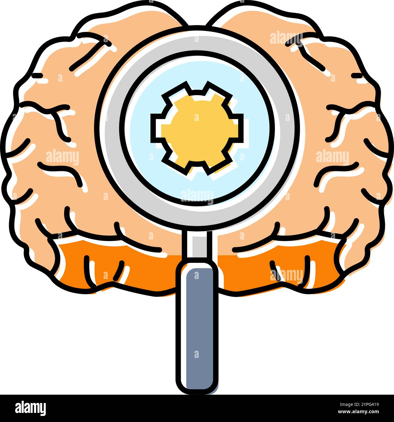 brain research neuroscience neurology color icon vector illustration ...