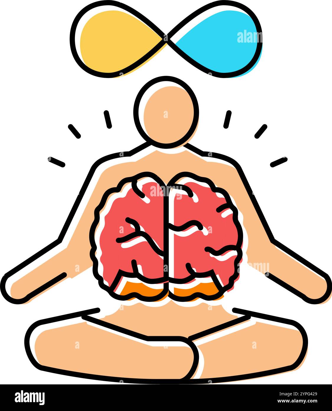 mind body connection neuroscience neurology color icon vector ...