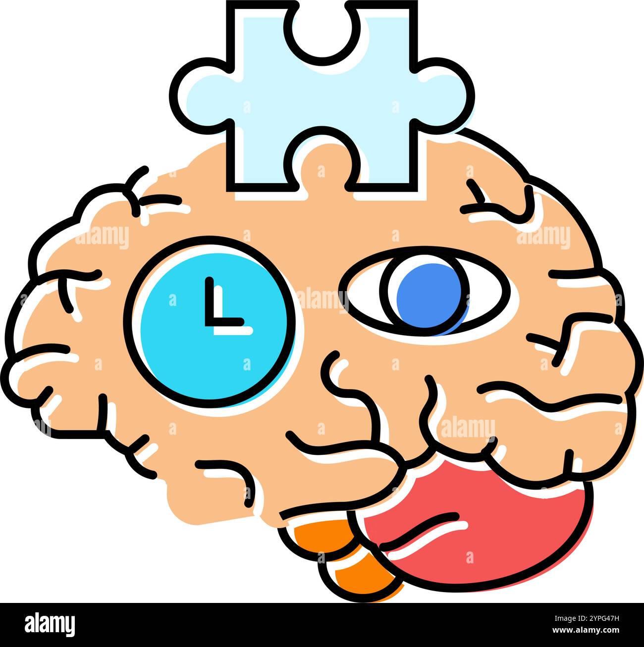 cognitive skills neuroscience neurology color icon vector illustration ...