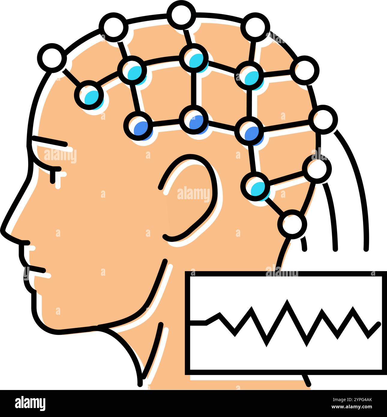 brain circuitry neuroscience neurology color icon vector illustration ...