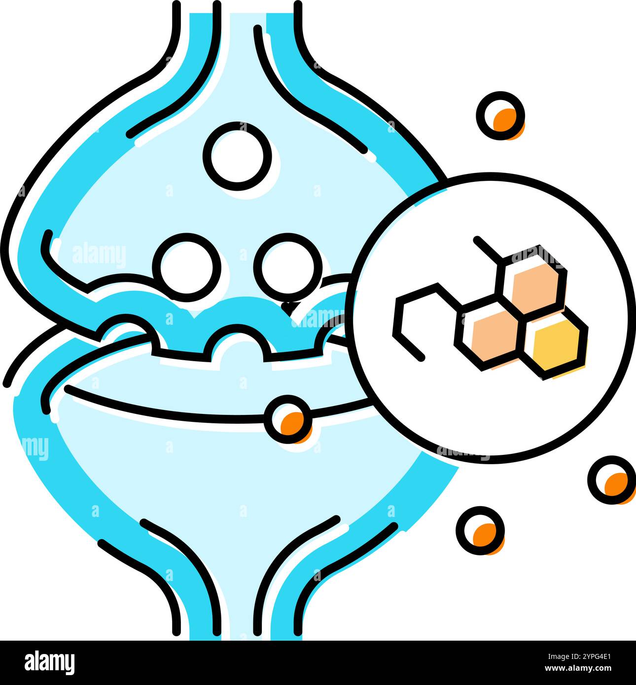 neurotransmitters neuroscience neurology color icon vector illustration ...