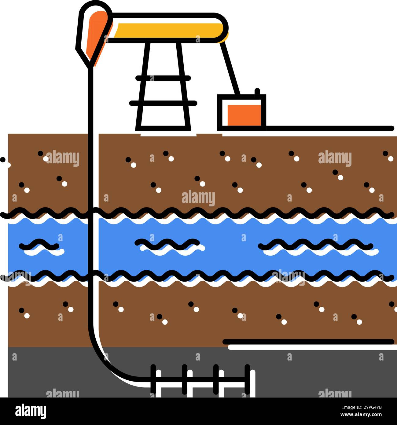 hydraulic fracturing oil industry color icon vector illustration Stock ...