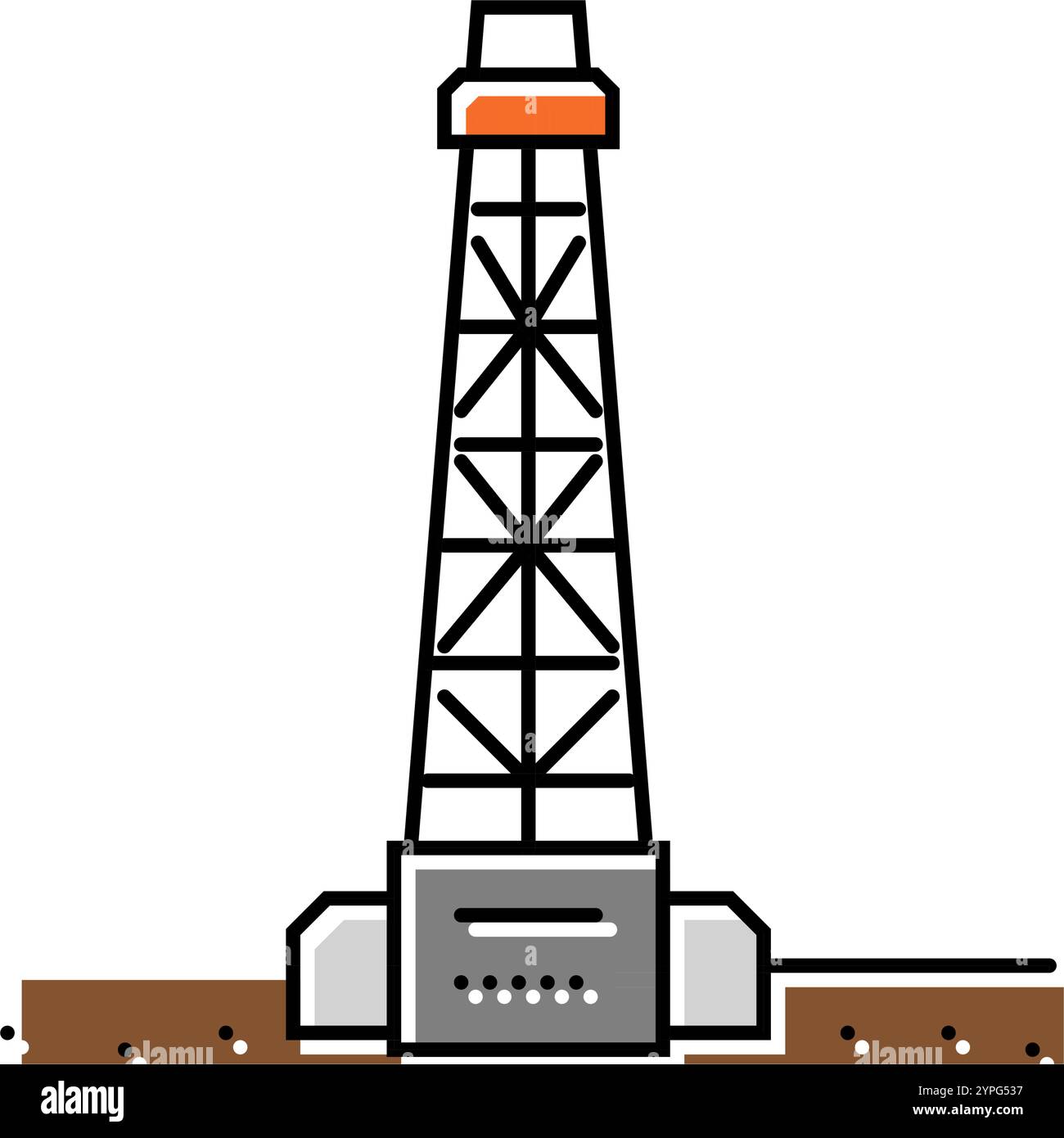 onshore drilling oil industry color icon vector illustration Stock ...