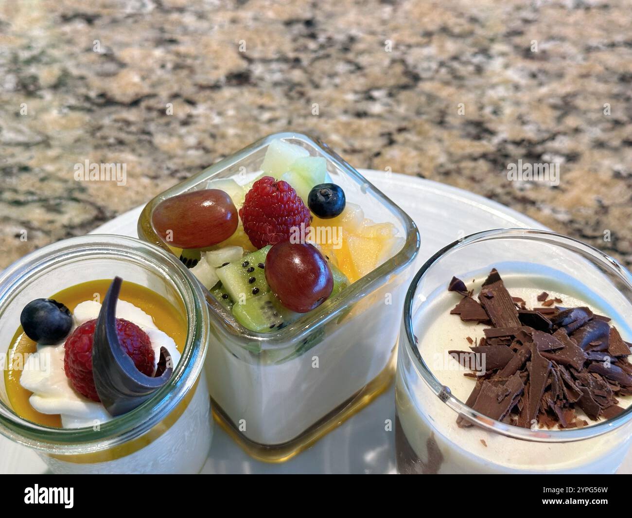 Desserts on a plate at the buffet on the Regal Princess cruise ship ...