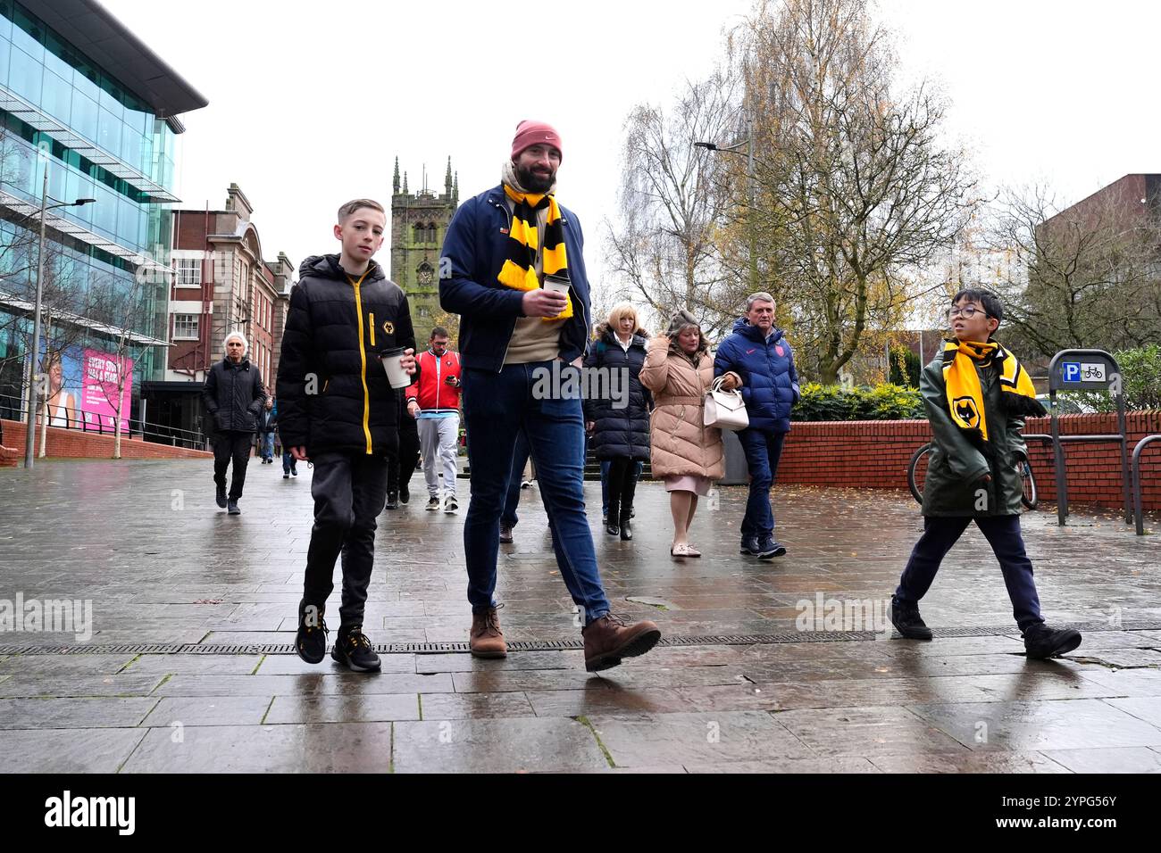 Wolverhampton Wanderers fans make their way to the stadium ahead of the ...