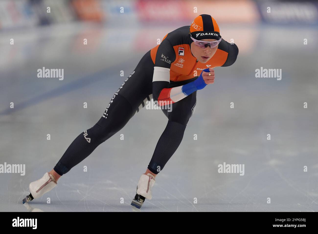 Silver medalist Joy Beune of Netherlands competes in the Women 3000m of ...